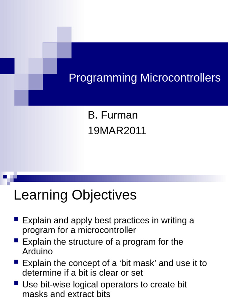Lecture Programming Microcontrollers | PDF