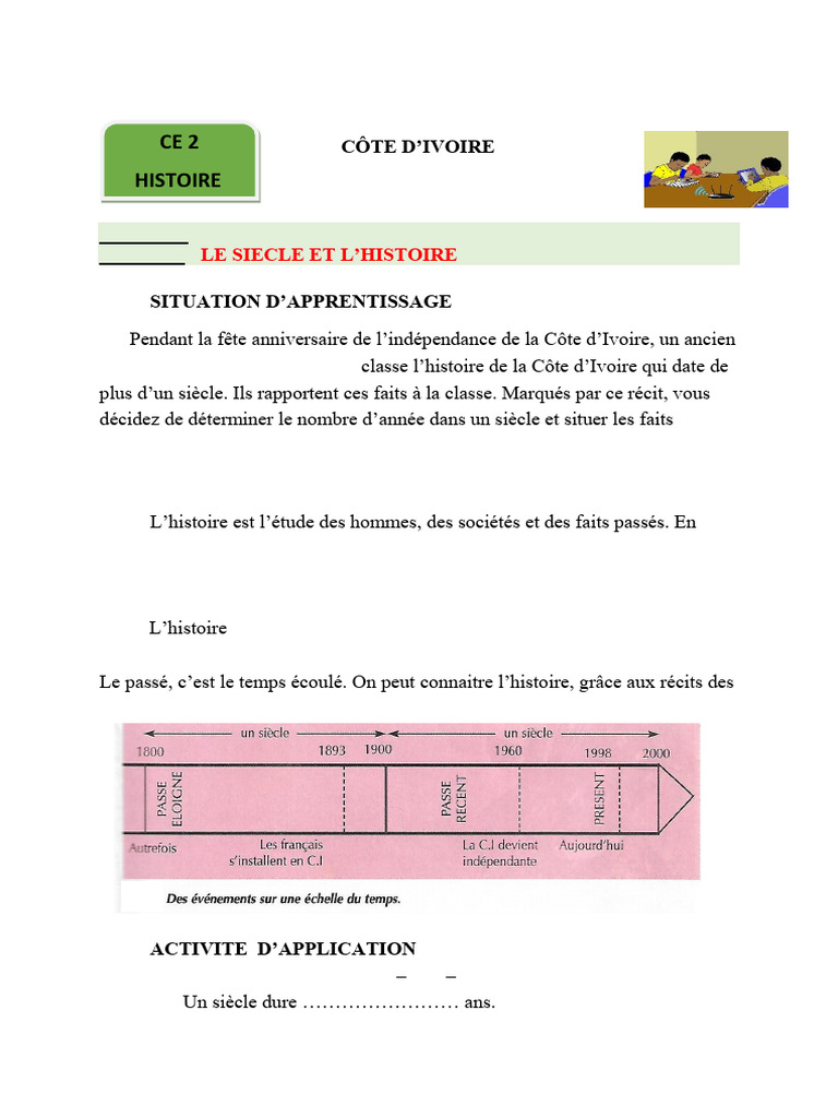Ce2 Hist TH1 - L2 Le Siecle Et Lhistoire | PDF