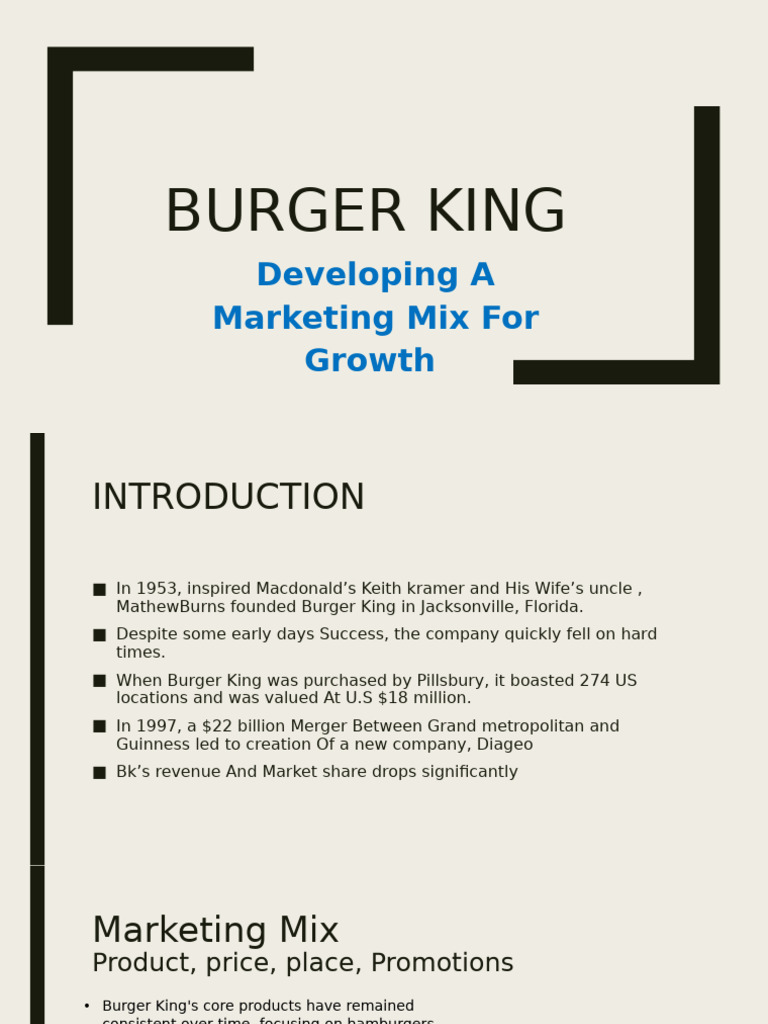 Presentation On Burger King Case Study | PDF