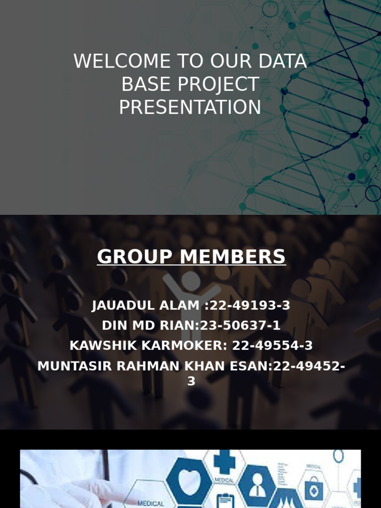 Welcome To Our Data Base Project Presentation | PDF