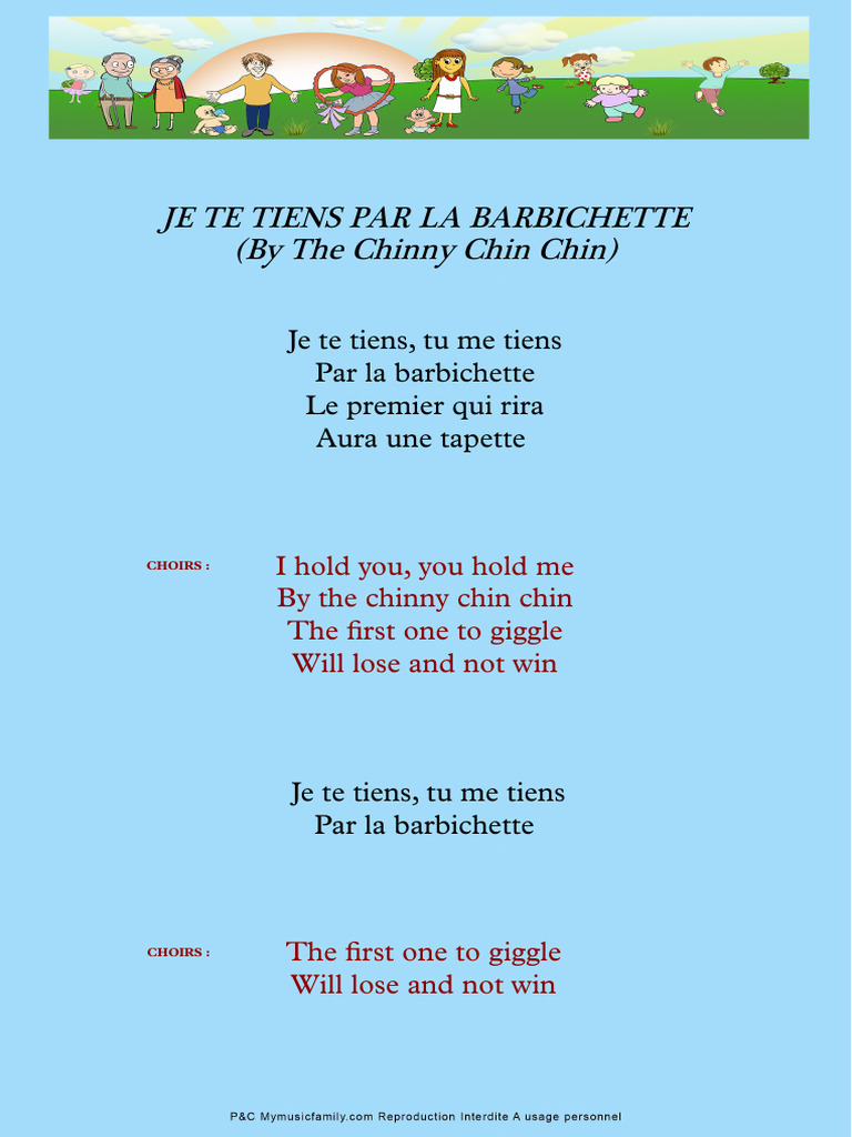 Je Te Tiens Par La Barbichette by The Chinny Chin Chin | PDF