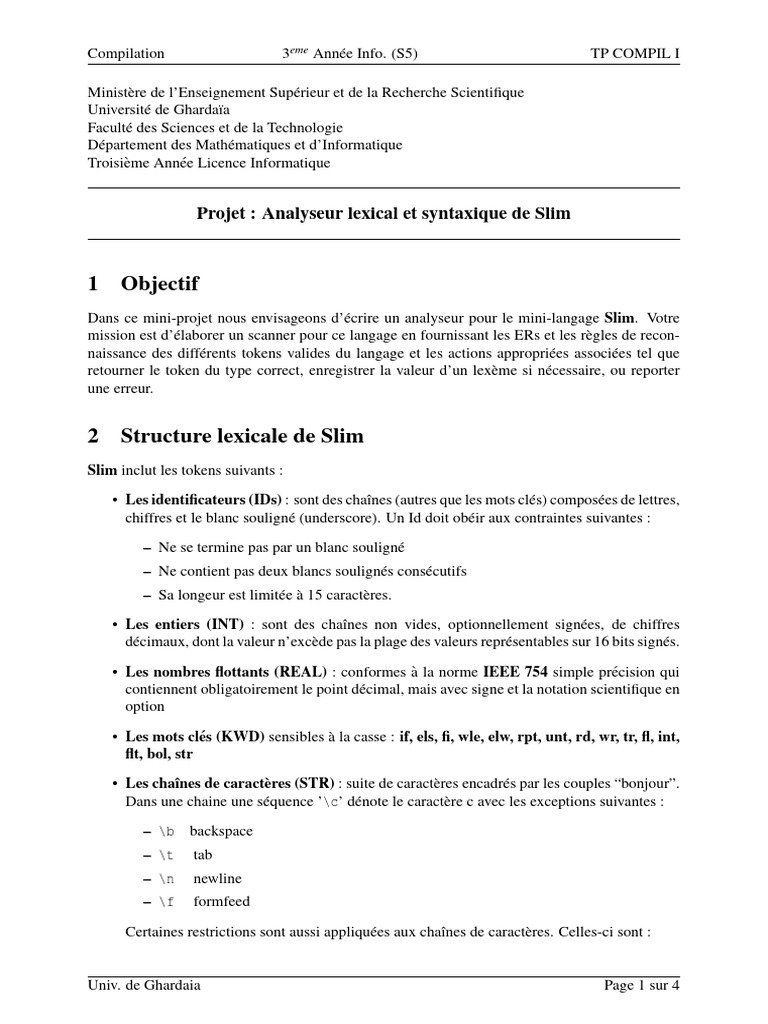 TP Compil I 2023-2024 | PDF