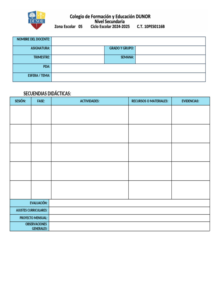 Formato de Planeaciones Secundaria (1) | PDF