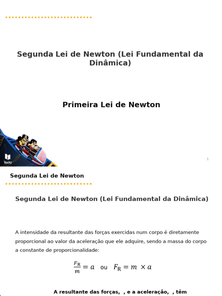 2 - Segunda Lei de Newton e Primeira Lei de Newton | PDF