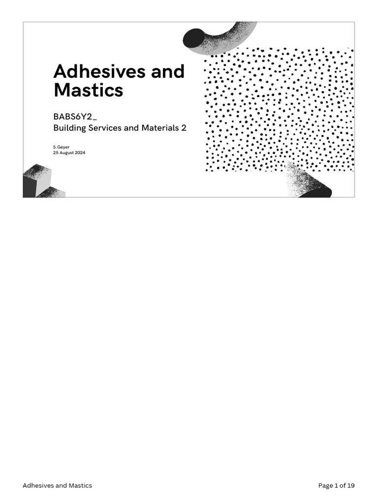 Adhesives and Mastics 2024 | PDF