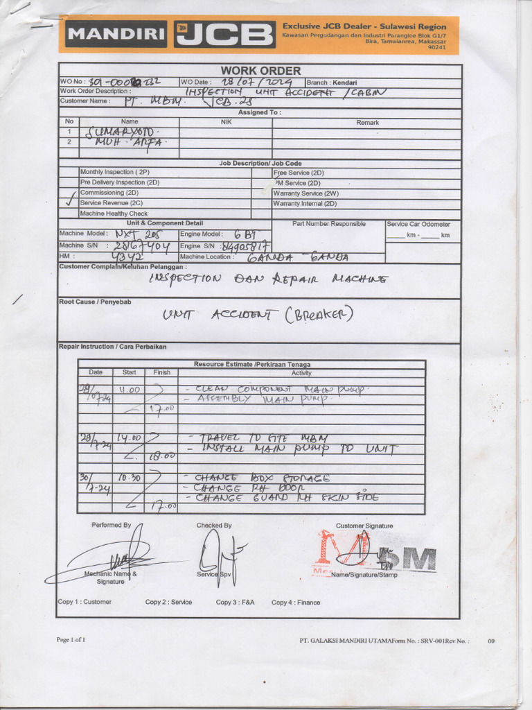 Inspection Unit Accident Cabin Pt Mbm 2867404 Pdf