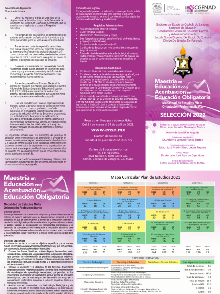 Tripticos ENSE 2022 | PDF