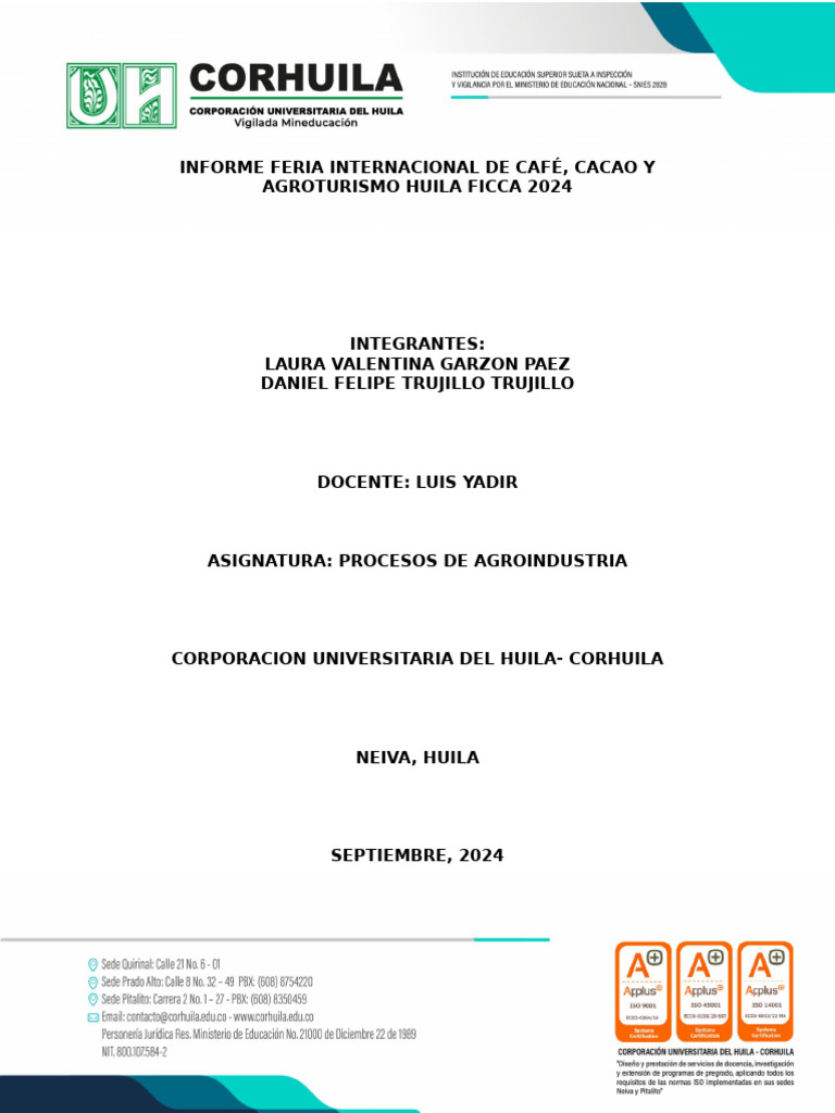 Informe Ficca Laura Garzon y Daniel Trujillo | PDF
