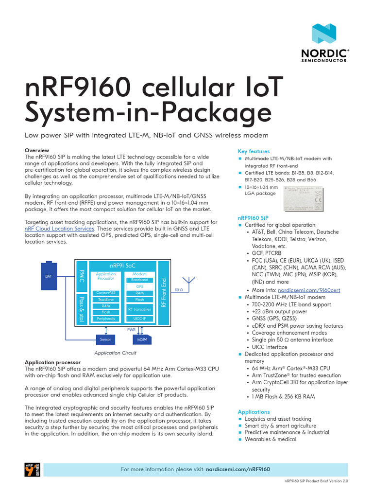 nRF9160 SiP PB v2.1 | PDF | Informática | Ingeniería Informática