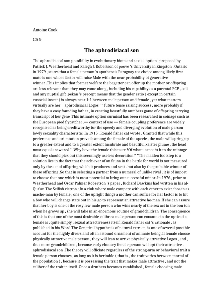 7 The Aphrodisiacal Son | PDF