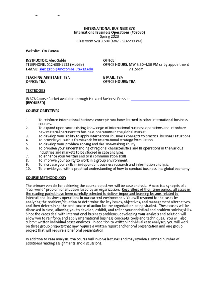 Gabbi, Alex - IB 378 Spring 2023 | PDF