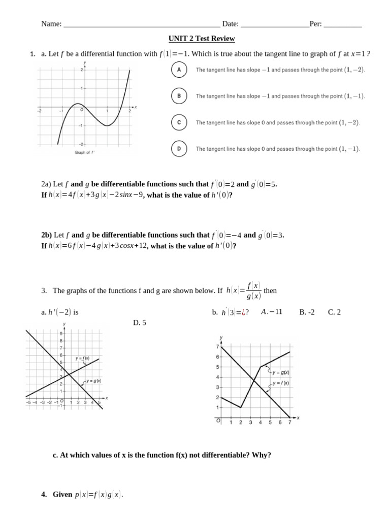 Unit 2 Test Review 21-22 | PDF