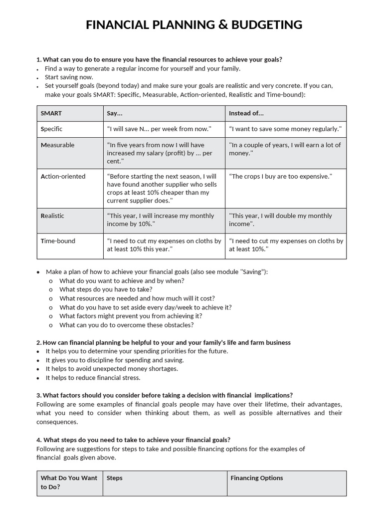 Financial Planning | PDF