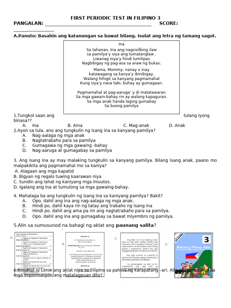FILIPINO-3-Q1-periodic-test-2024-2025 ED | PDF