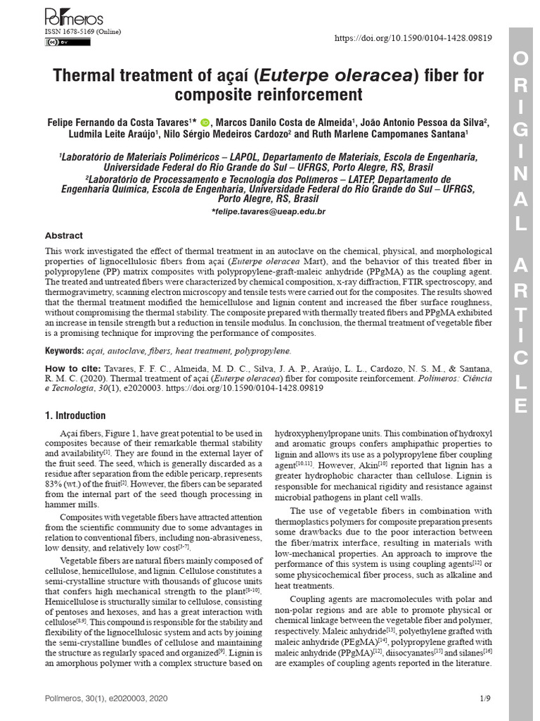 Articulo de Acai Como Refuerzo Compuesto | PDF