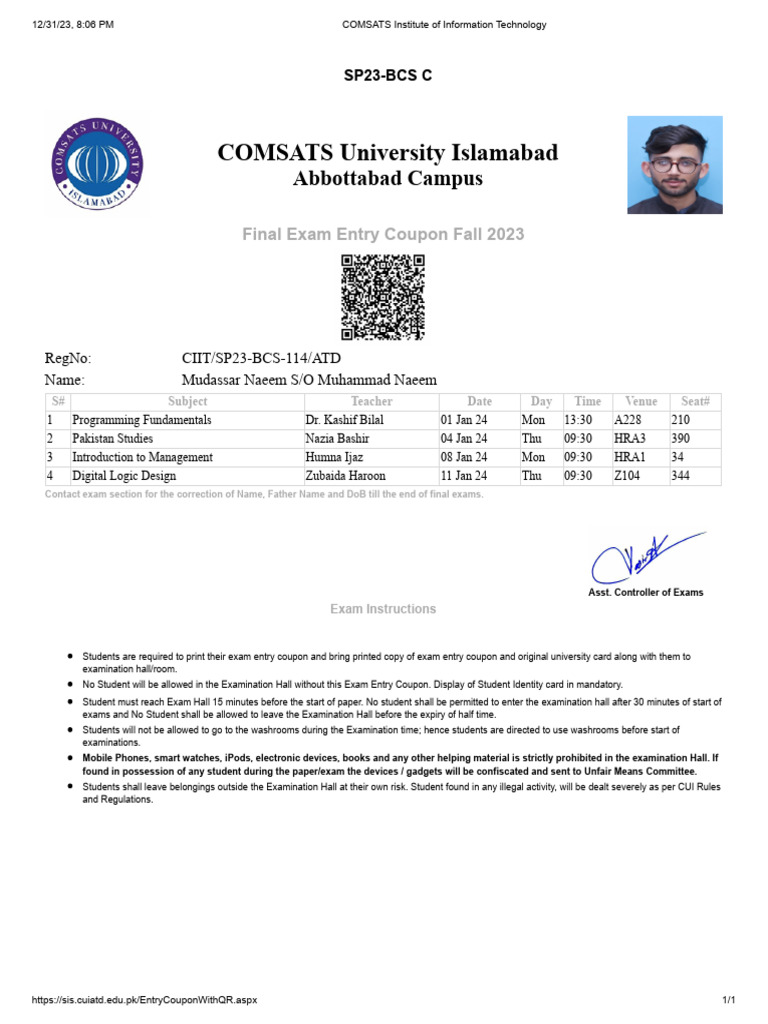 COMSATS Institute of Information Technology | PDF