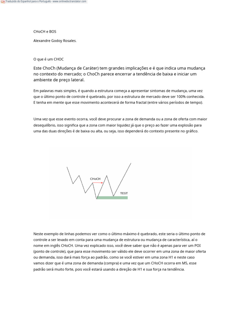 CHoCH y BOS Por ALEXANDER GODO | PDF