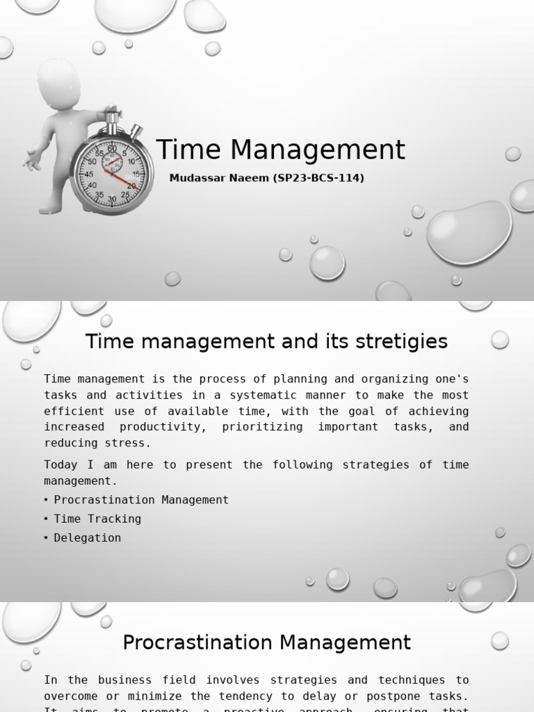 Time Management: Mudassar Naeem (SP23-BCS-114) | PDF