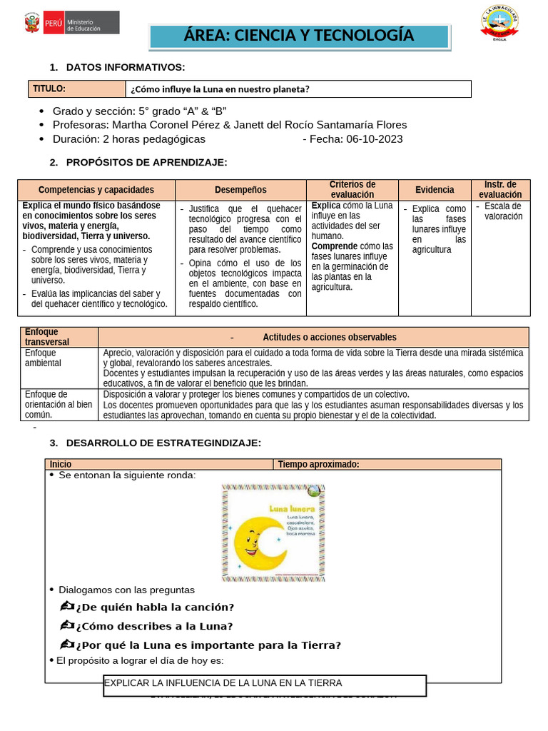 Influencia de la Luna en la Tierra | PDF | Luna | Evaluación
