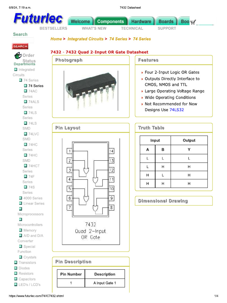 7432 Datasheet | PDF