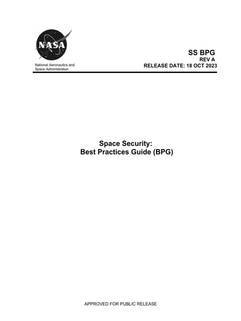 Space Security Best Practices Guide BPG REV A | PDF Space Security Best Practices Guide BPG REV A | PDF