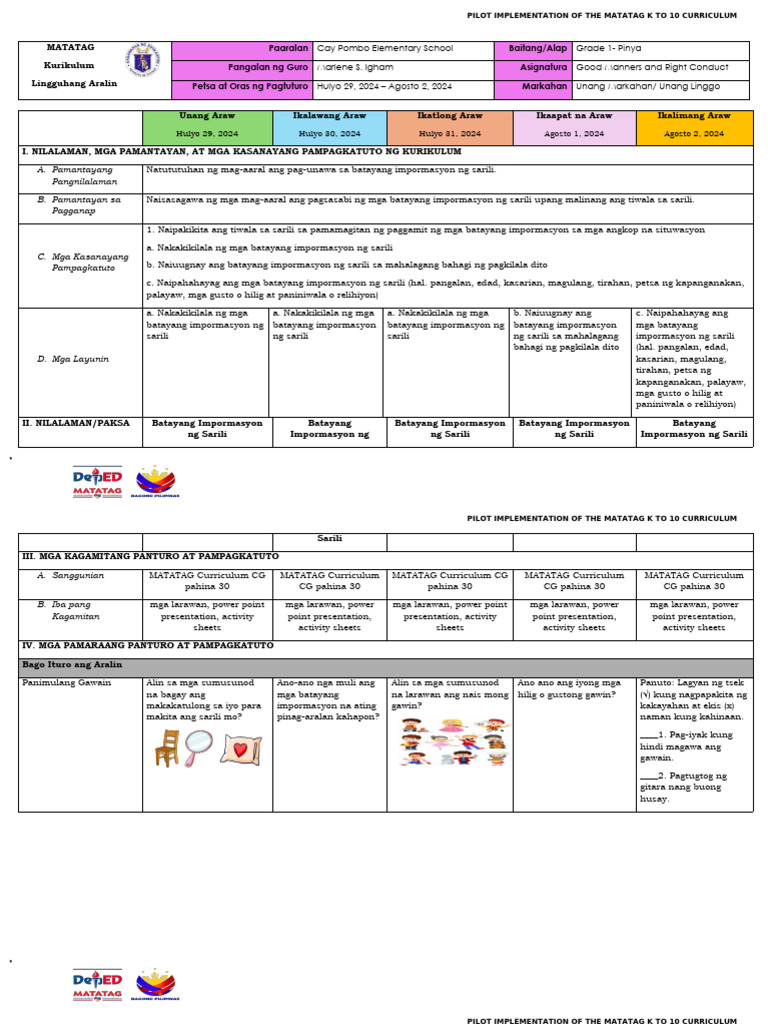 Daily Lesson Log | PDF