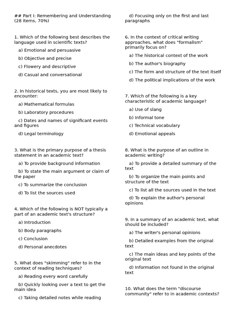 Draft Exam For Eapp | PDF