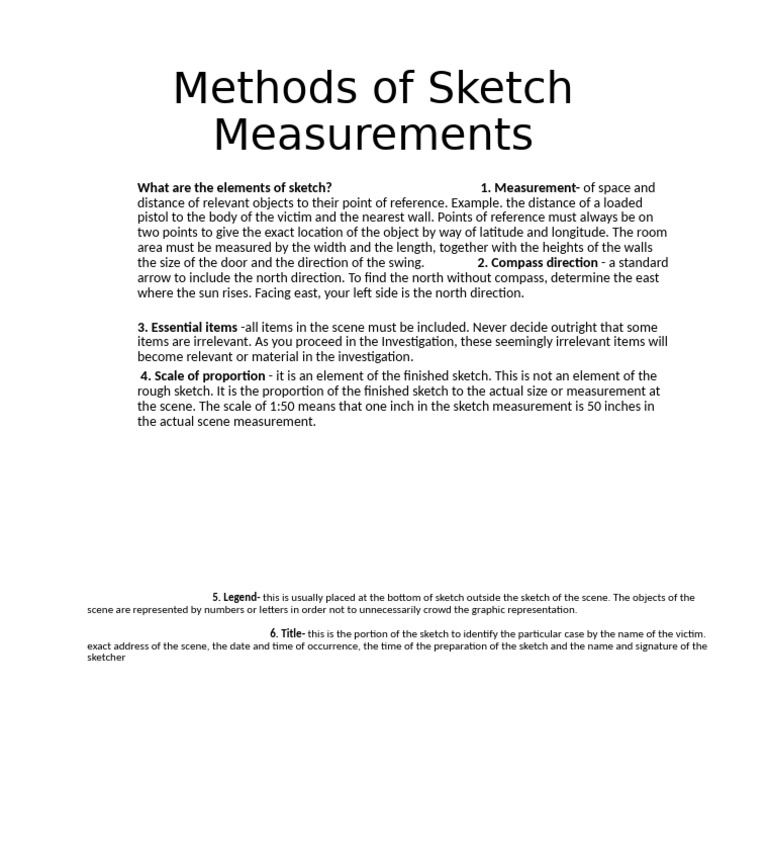 Methods of Sketch Measurements | PDF