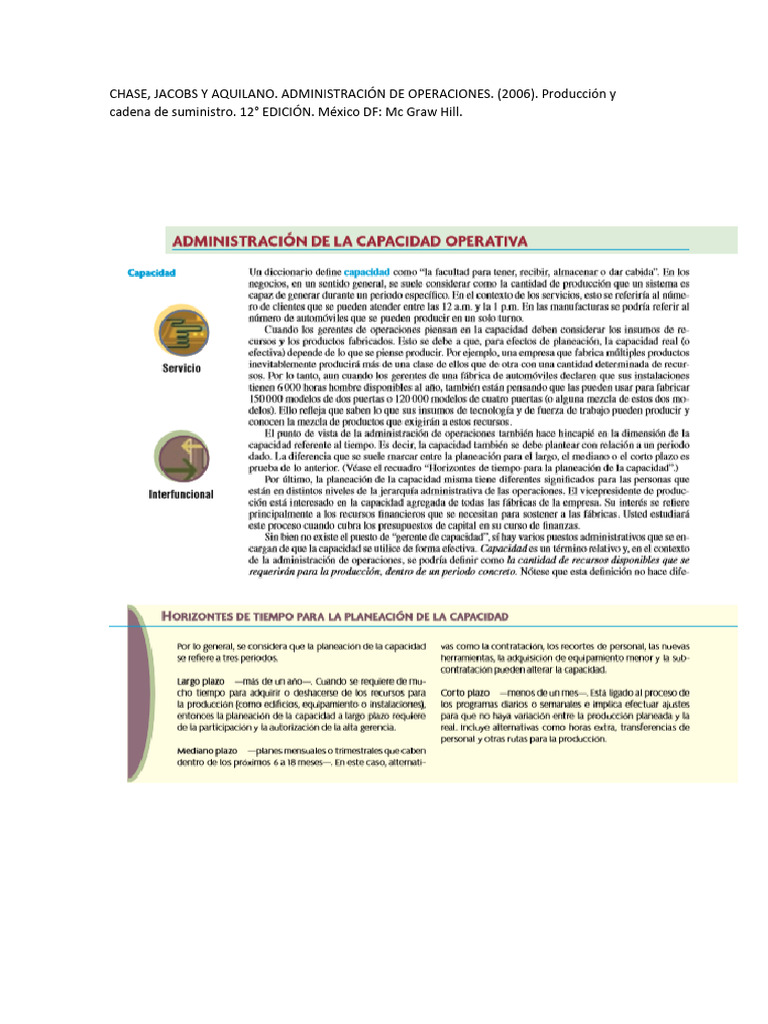 Sesión 05, Administración de La Capacidad Operativa | PDF