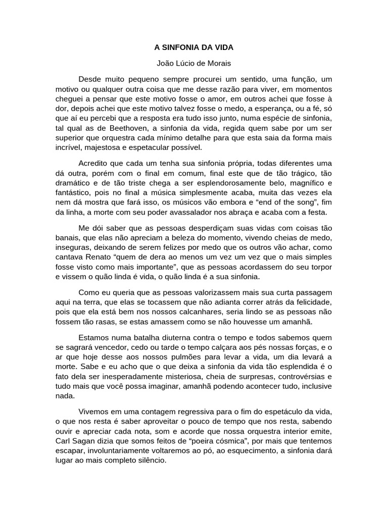 A Sinfonia Da Vida Pdf