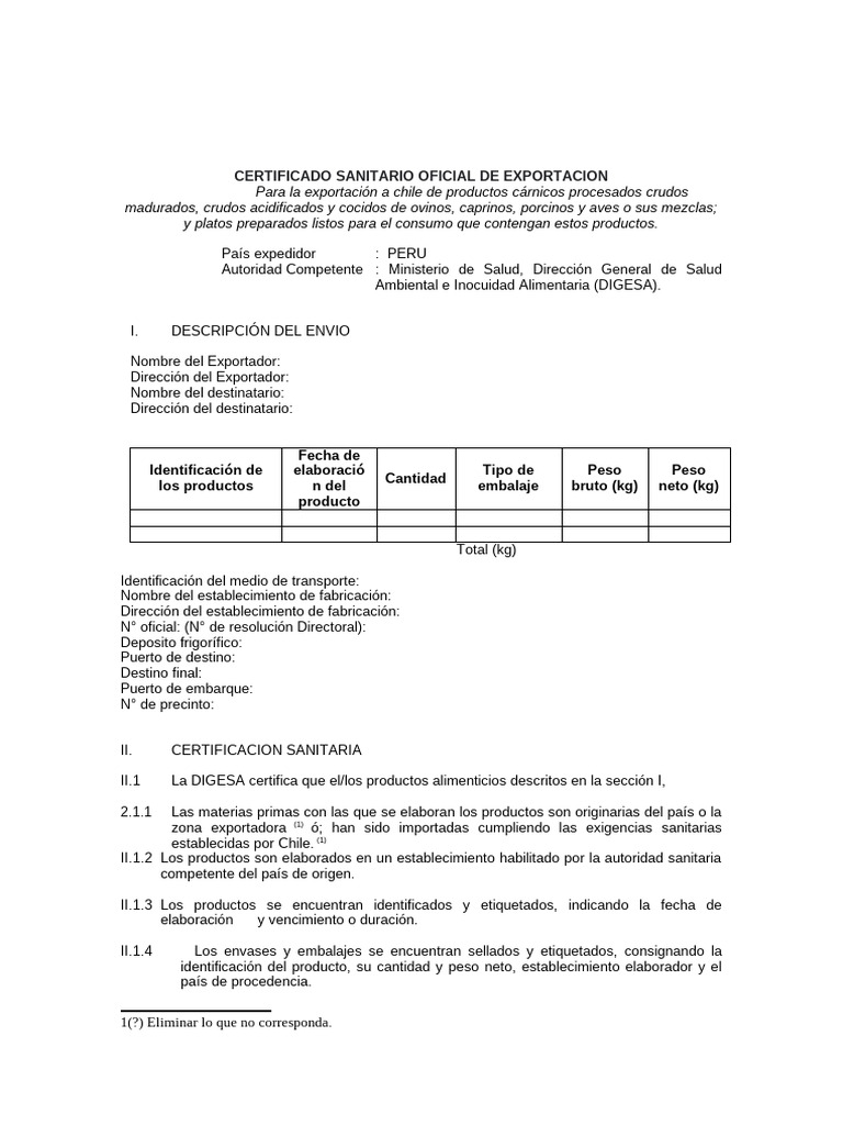Modelo Chile Platos Preparados-Animal-2024 | PDF