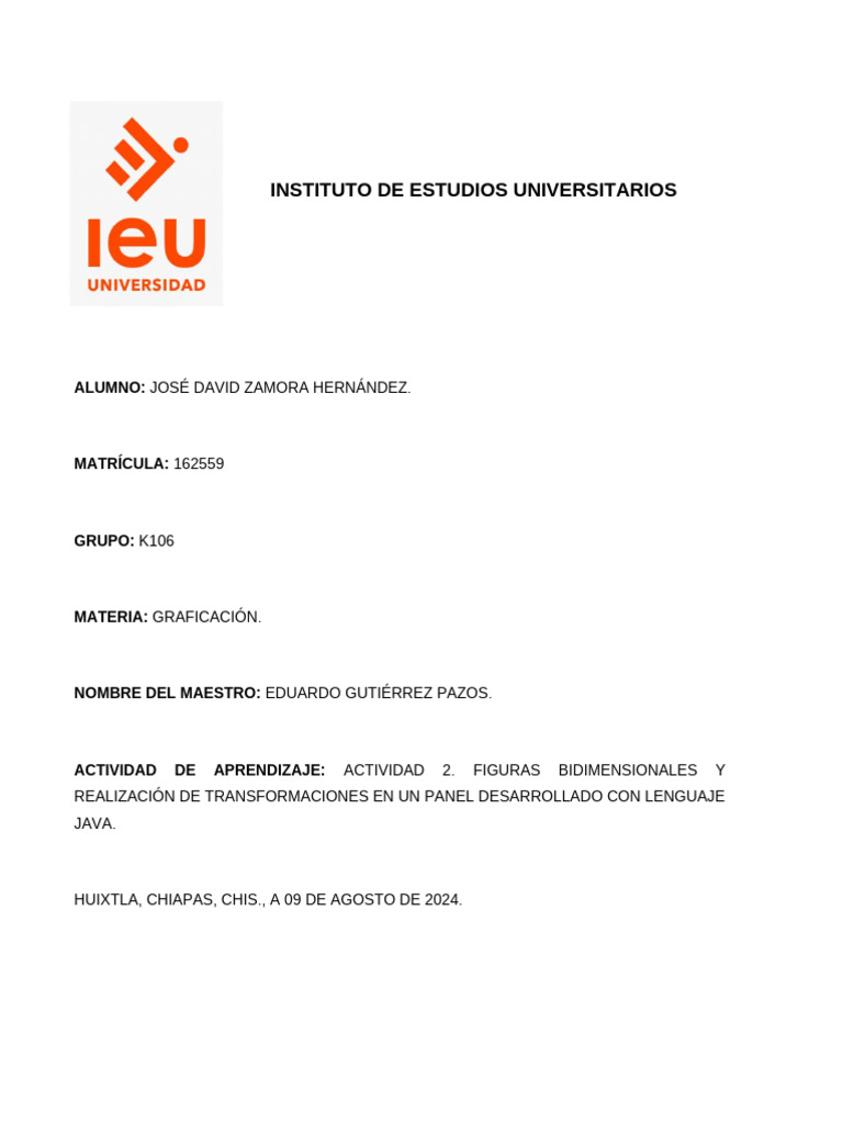 Actividad 2. Figuras bidimensionales y realización de transformaciones en un panel desarrollado ...
