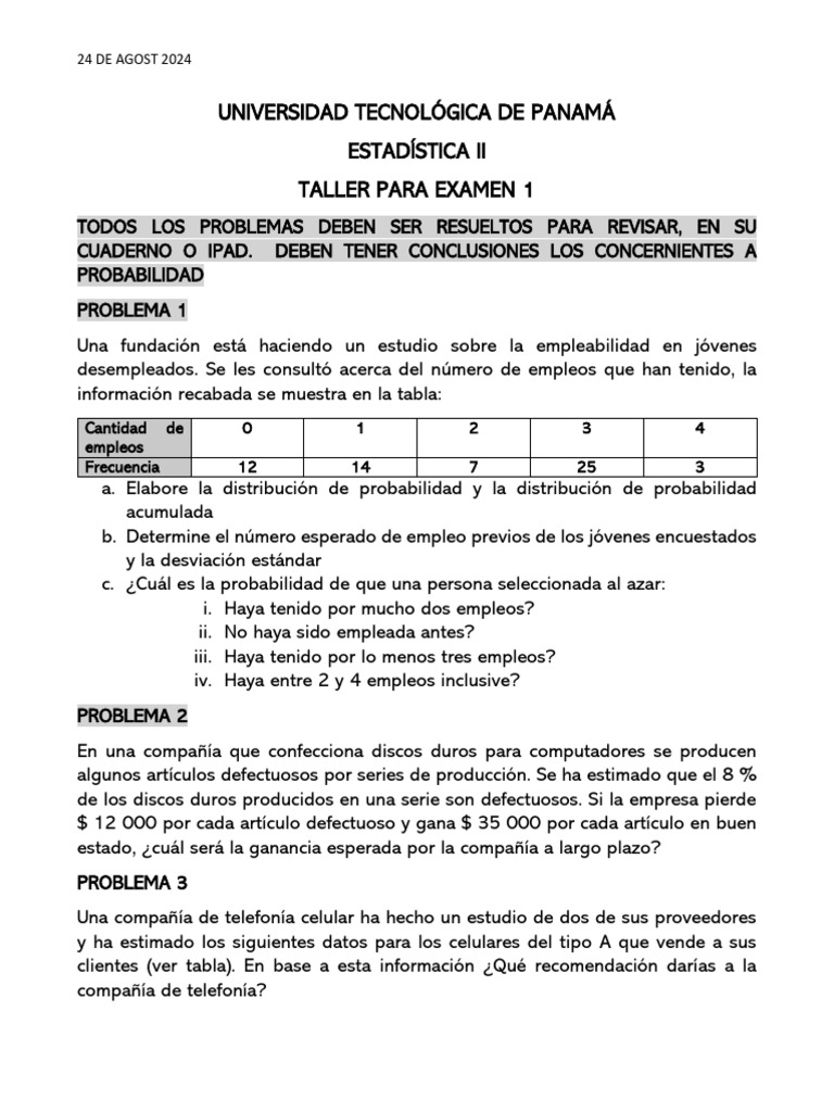 Taller Discreta para Examen | PDF
