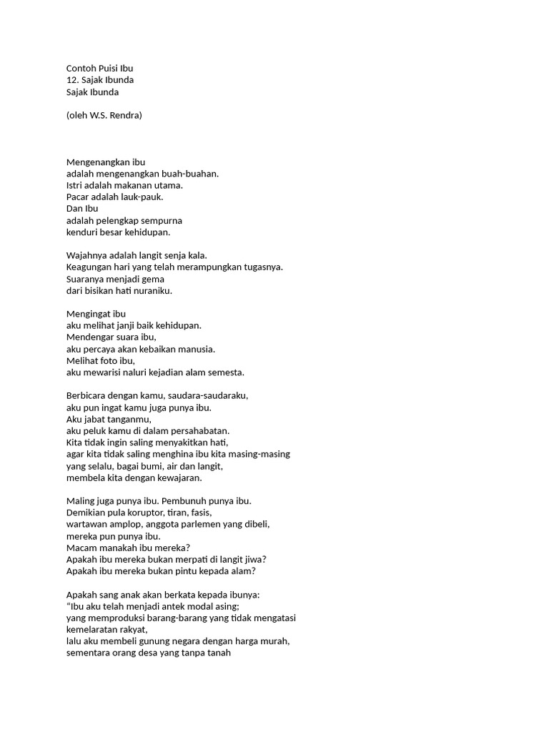 Contoh Puisi Ibu | PDF | Puisi