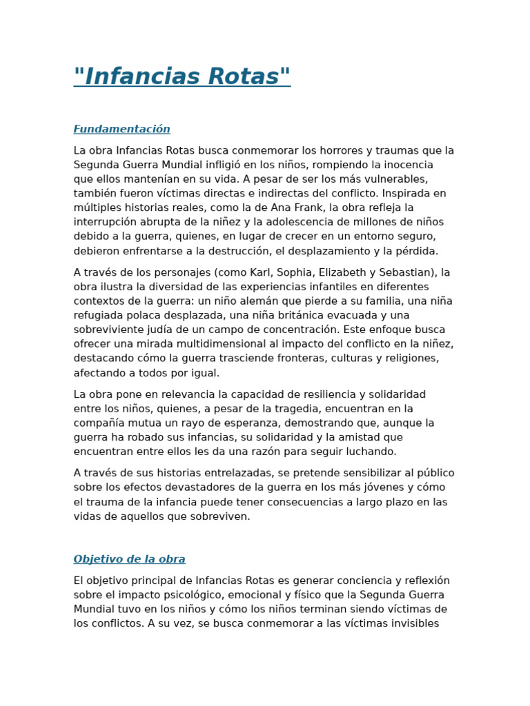 Infancias Rotas | PDF