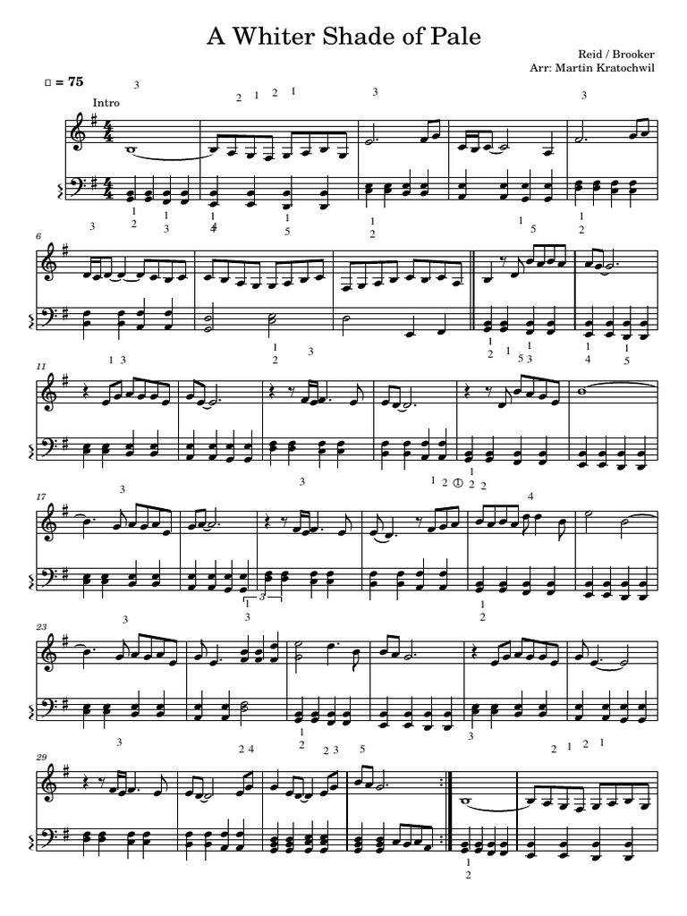 A Whiter Shade of Pale Easy Piano | PDF