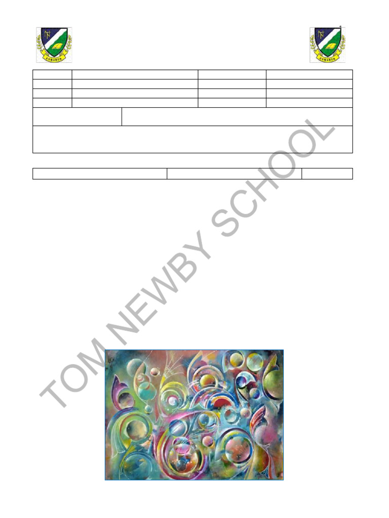 Grade 7 Creative Arts Exam June 2021 | PDF