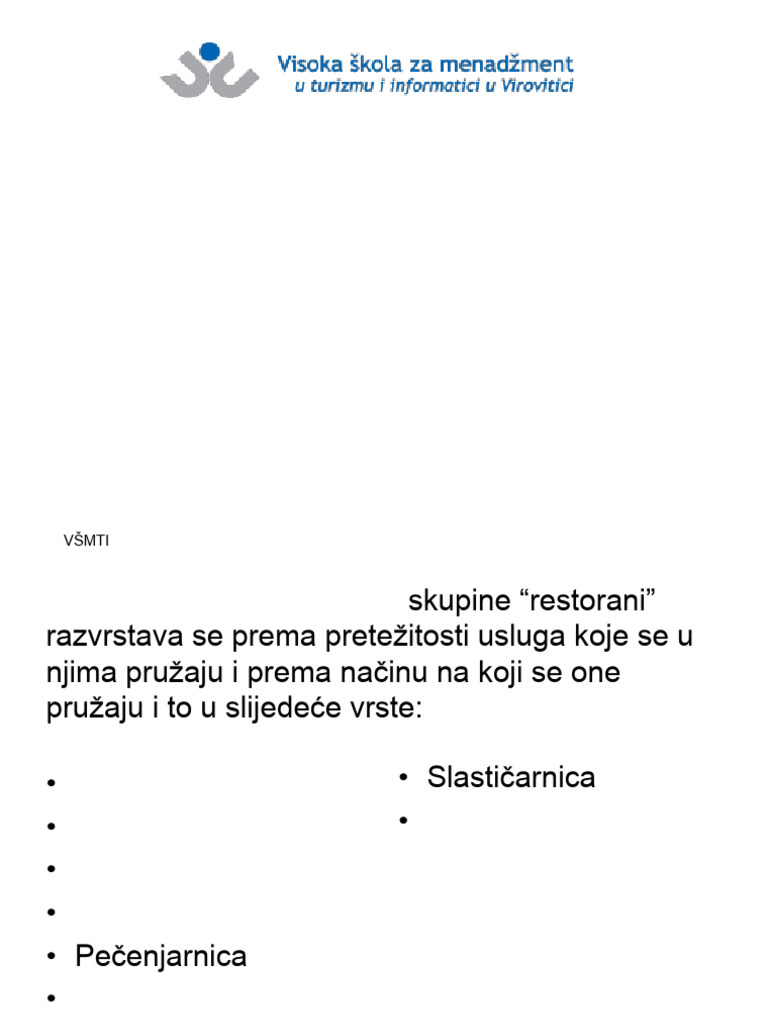 OPUO - 6.razvoj I Kategorizacija Restorana, Hotel Kao Poslovni Objekt | PDF