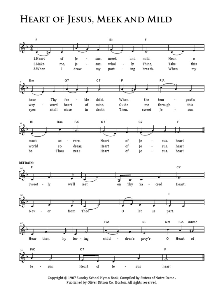 Heart of Jesus Meek and Mild | PDF