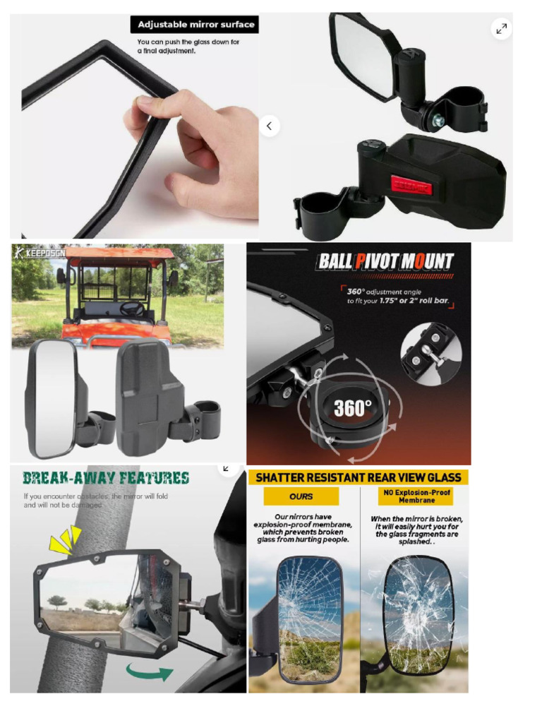 Modelos de Espejos Retrovisores Laterales para Kawasaki Mule | PDF