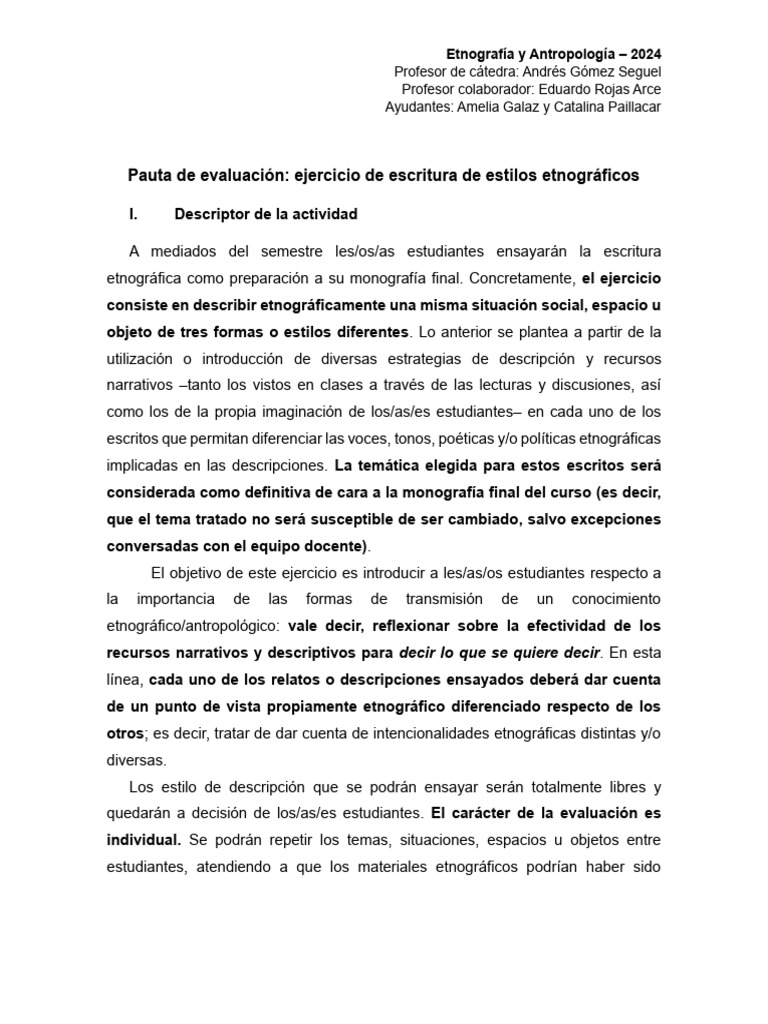 Pauta Ejercicio de Escritura-2 | PDF