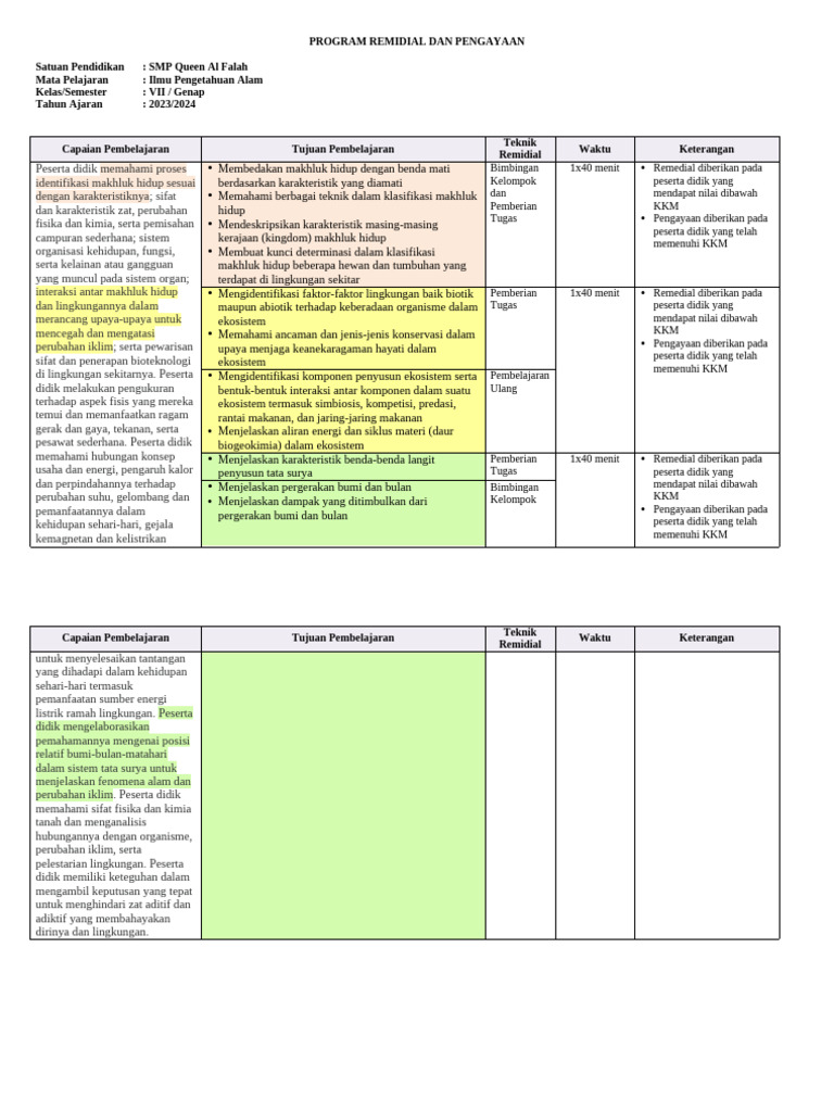 PROGRAM REMIDIAL DAN PENGAYAAN | PDF