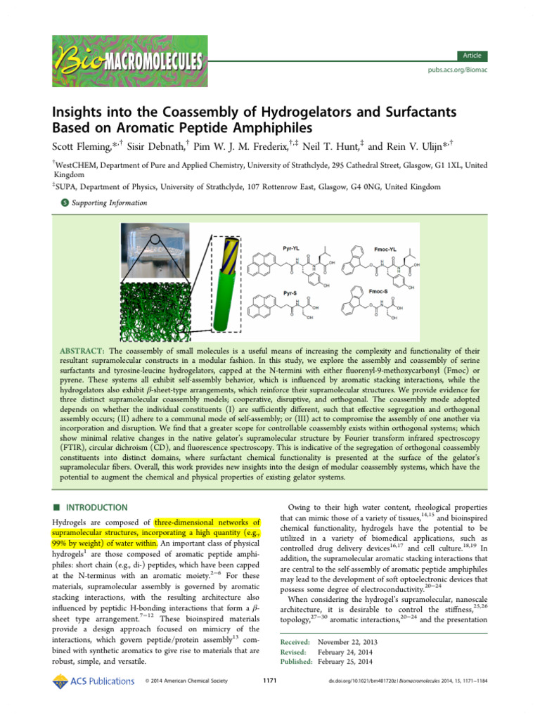 Biomacromolecules - Ulijn | PDF