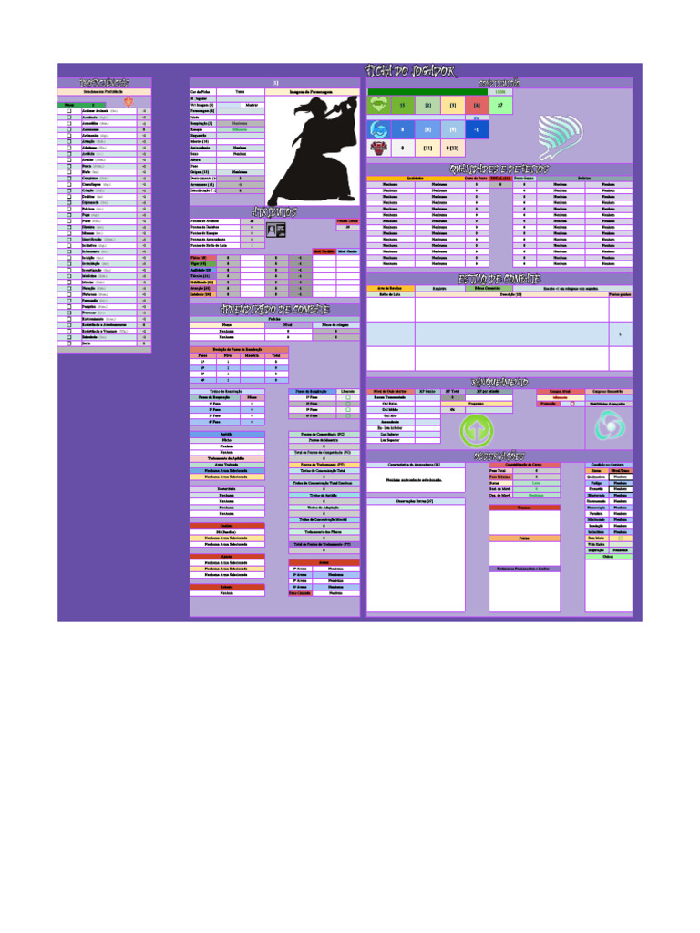 Ficha Base Do Jogador - Era Edo | PDF