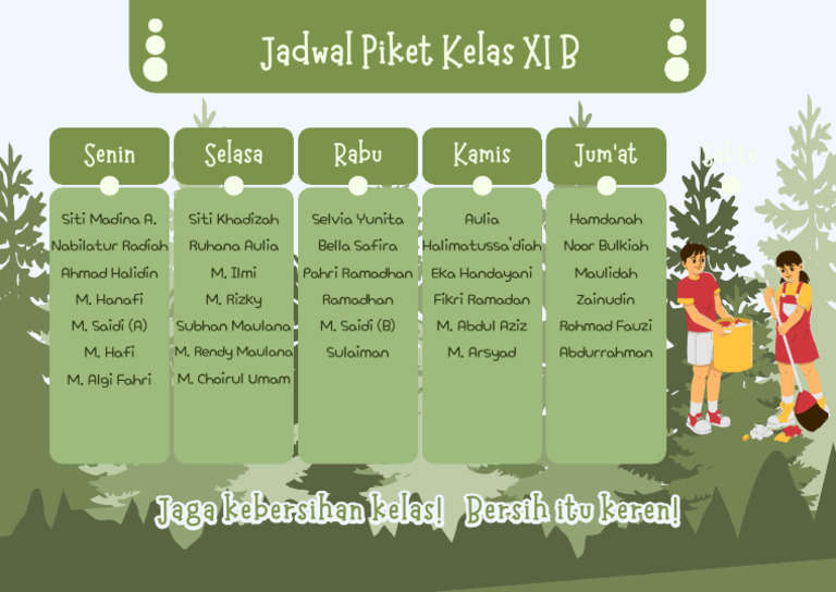 Ok Jadwal Piket Kelas Xi B | PDF