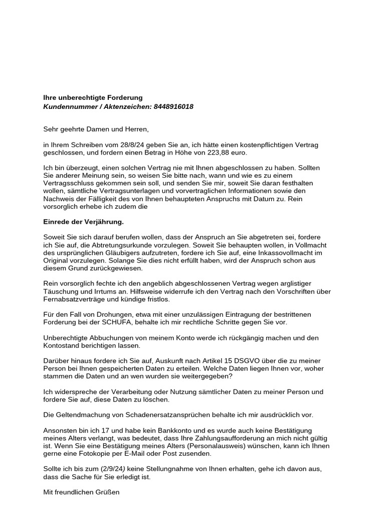Musterschreiben_unberechtigte_Forderung | PDF Musterschreiben_unberechtigte_Forderung | PDF