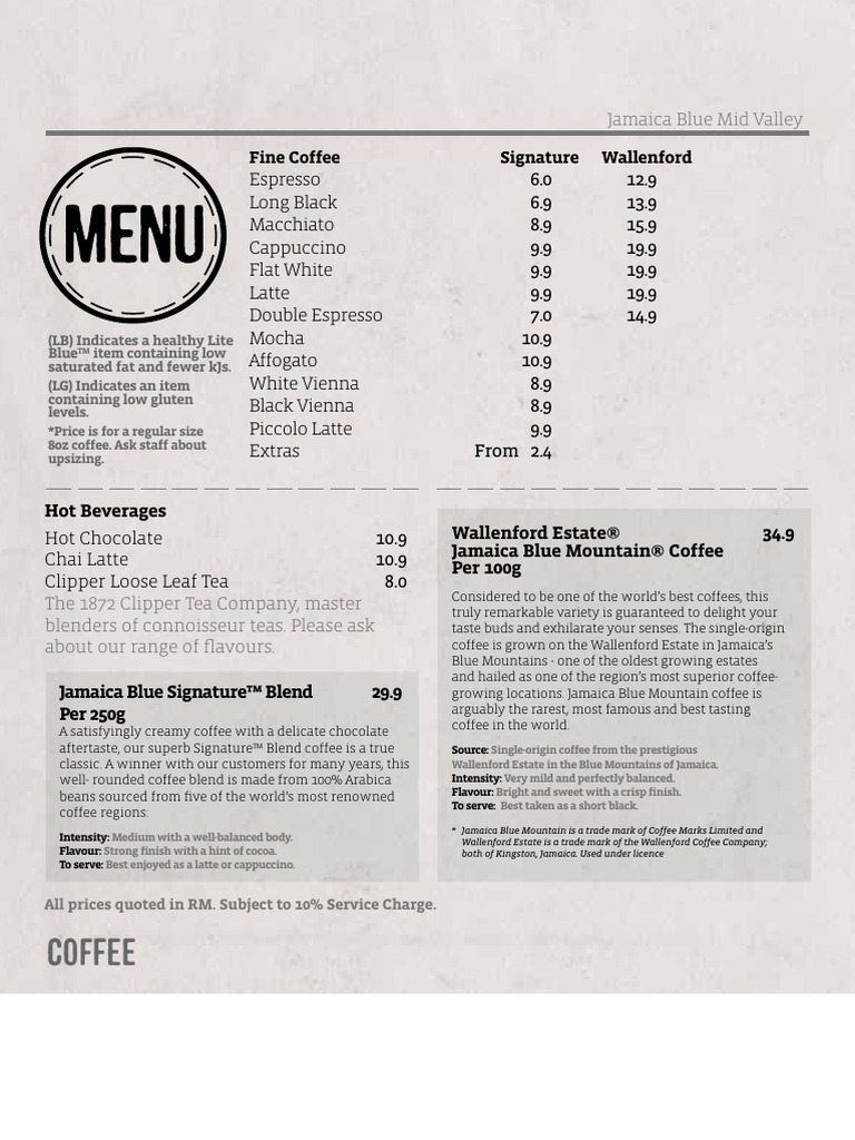JB Mid Valley Menu | PDF
