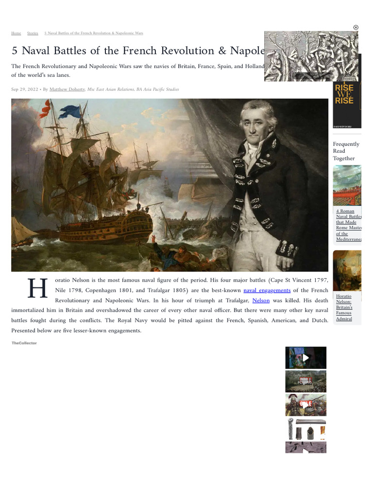 5 Naval Battles of The French Revolution & Napoleonic Wars | PDF