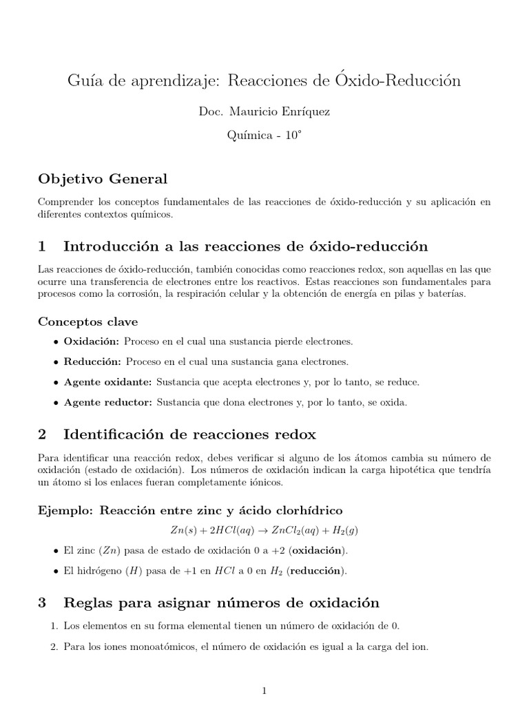 Oxido Reducción | PDF