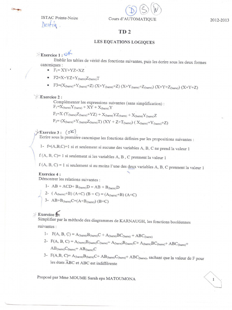 Equation Logique | PDF